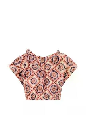 LEMLEM Muna Geometric-pattern Top Brown