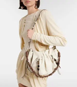 Isabel Marant Étoile Bolton Leather Shoulder Bag - White