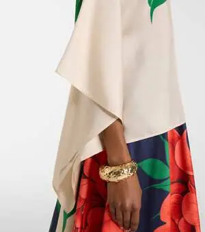 La DoubleJ Square Floral Silk Twill Top