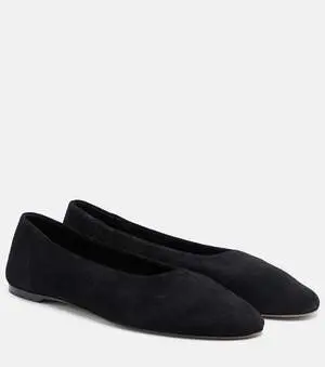TOTEME Suede Ballet Flats - Black