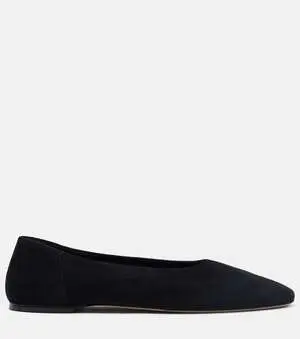 TOTEME Suede Ballet Flats - Black