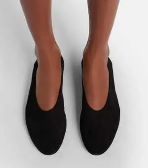 TOTEME Suede Ballet Flats - Black