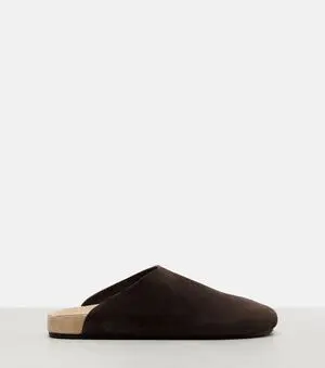 THE ROW Hudson Two Suede Mules - Brown