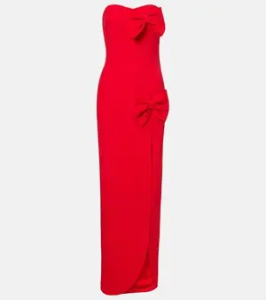 Alessandra Rich Bow-detail Cady Gown - Red