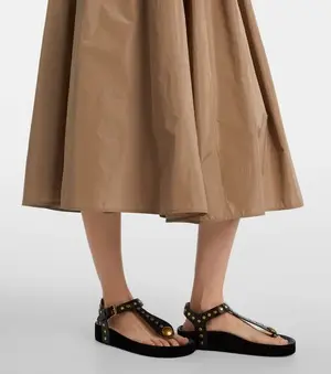 Max Mara Lonza Taffeta Midi Skirt - Brown