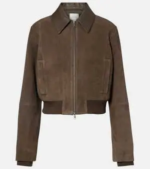 Vince Suede Blouson Jacket - Brown