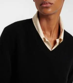 THE ROW Numi Cashmere V-neck Top