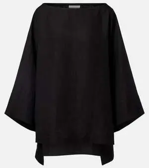 THE ROW Junia Linen Top - Black