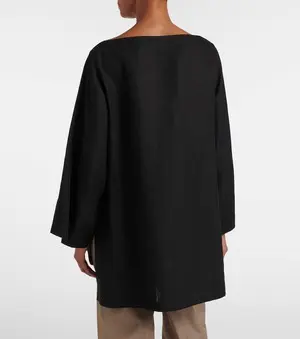 THE ROW Junia Linen Top - Black
