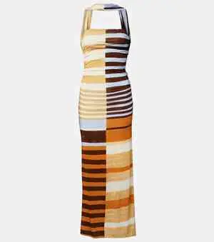 CALA DE LA CRUZ Ornella Striped Midi Dress - Multicoloured