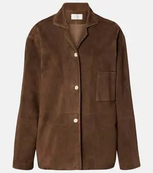 THE ROW Janine Suede Shirt - Brown