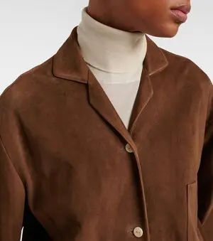 THE ROW Janine Suede Shirt - Brown