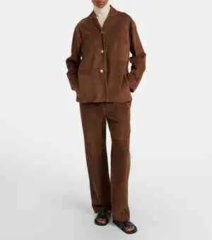 THE ROW Janine Suede Shirt - Brown