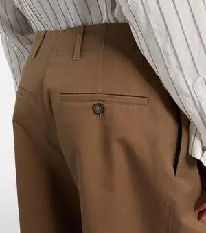 TOTEME Pleated Cotton Wide-leg Trousers