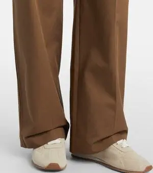 TOTEME Pleated Cotton Wide-leg Trousers
