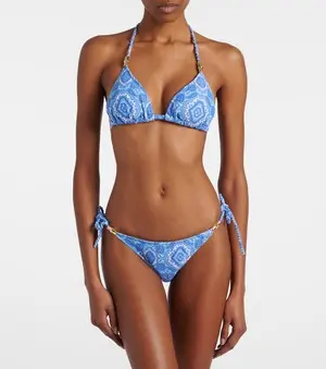 Heidi Klein Mykonos Printed Bikini Top