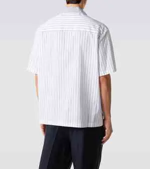 JIL SANDER Striped Cotton Bowling Shirt