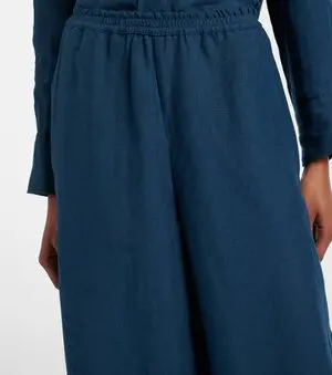 ERES Linen Wide-leg Pants - Blue