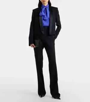 TOM FORD Silk-trimmed Wool Suit Pants