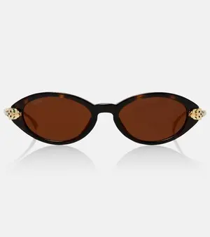 Cartier Panthère De Oval Sunglasses - Brown