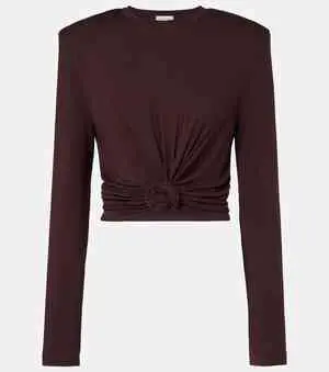 Magda Butrym Cotton-blend Knit Top - Brown