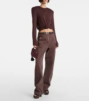 Magda Butrym Cotton-blend Knit Top - Brown