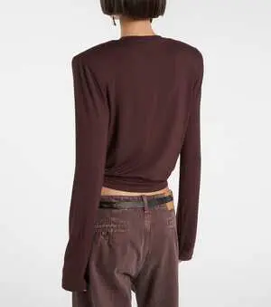 Magda Butrym Cotton-blend Knit Top - Brown