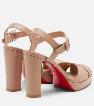 CHRISTIAN LOUBOUTIN Cora 100 Leather Sandals - Beige