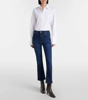 FRAME Reboot Cropped Bootcut Jeans - Blue