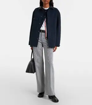 FRAME Le Slim Palazzo Striped Wide-leg Pants