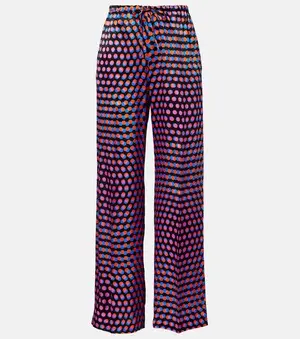 Dries Van Noten Polka-dot Silk Wide-leg Pants