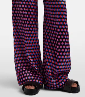 Dries Van Noten Polka-dot Silk Wide-leg Pants