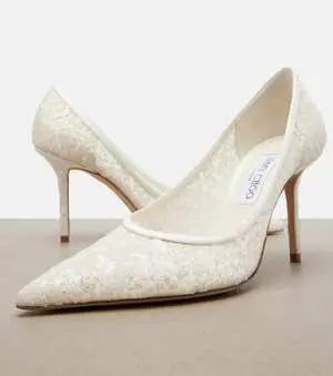 JIMMY CHOO Love Embroidered Tulle Pumps