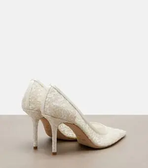 JIMMY CHOO Love Embroidered Tulle Pumps