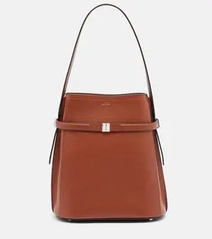 TOTEME Belted Leather Tote - Brown