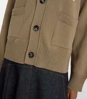 AMI Paris De Coeur Wool And Cotton Cardigan