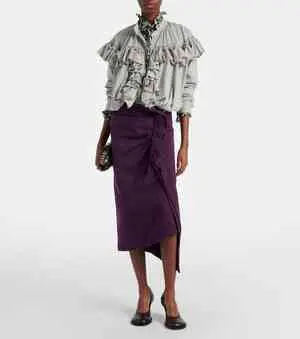 Dries Van Noten Ruffled Cotton Jersey Blouse