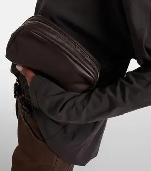 THE ROW Astra Small Leather Pouch - Brown