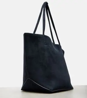 THE ROW Park Edge Medium Suede Tote Bag - Blue