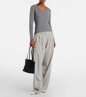 THE ROW Park Edge Medium Suede Tote Bag - Blue