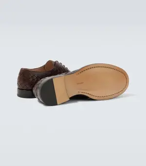 THE ROW Novus Woven Leather Derby Shoes - Brown