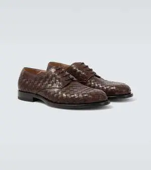 THE ROW Novus Woven Leather Derby Shoes - Brown