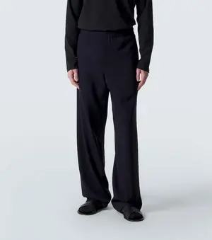 THE ROW Ari Wide-leg Wool Pants - Blue