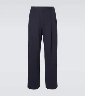 THE ROW Tibor Gabardine Wide-leg Pants - Blue