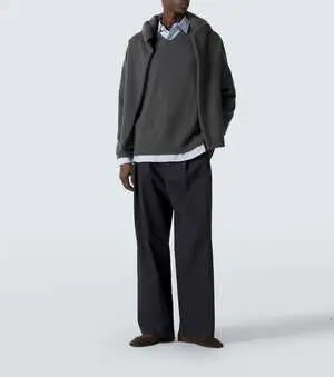 THE ROW Tibor Gabardine Wide-leg Pants - Blue