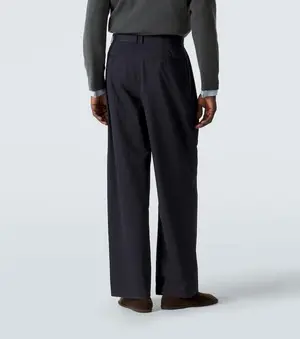 THE ROW Tibor Gabardine Wide-leg Pants - Blue