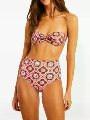 LEMLEM Ava Geometric Print Bandeau Bikini Top