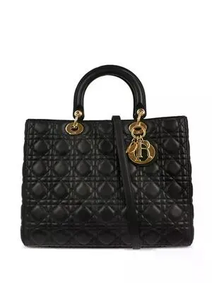 Dior 2015 Large Lady Cannage Tote Bag - Black