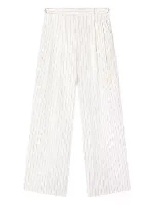 Sandro Belted Striped Wide-leg Trousers
