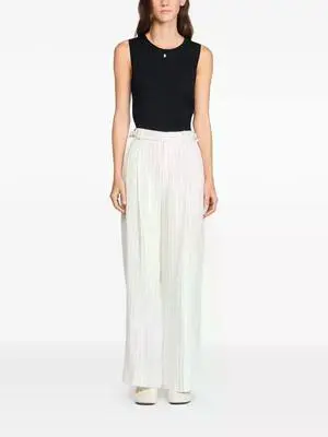Sandro Belted Striped Wide-leg Trousers